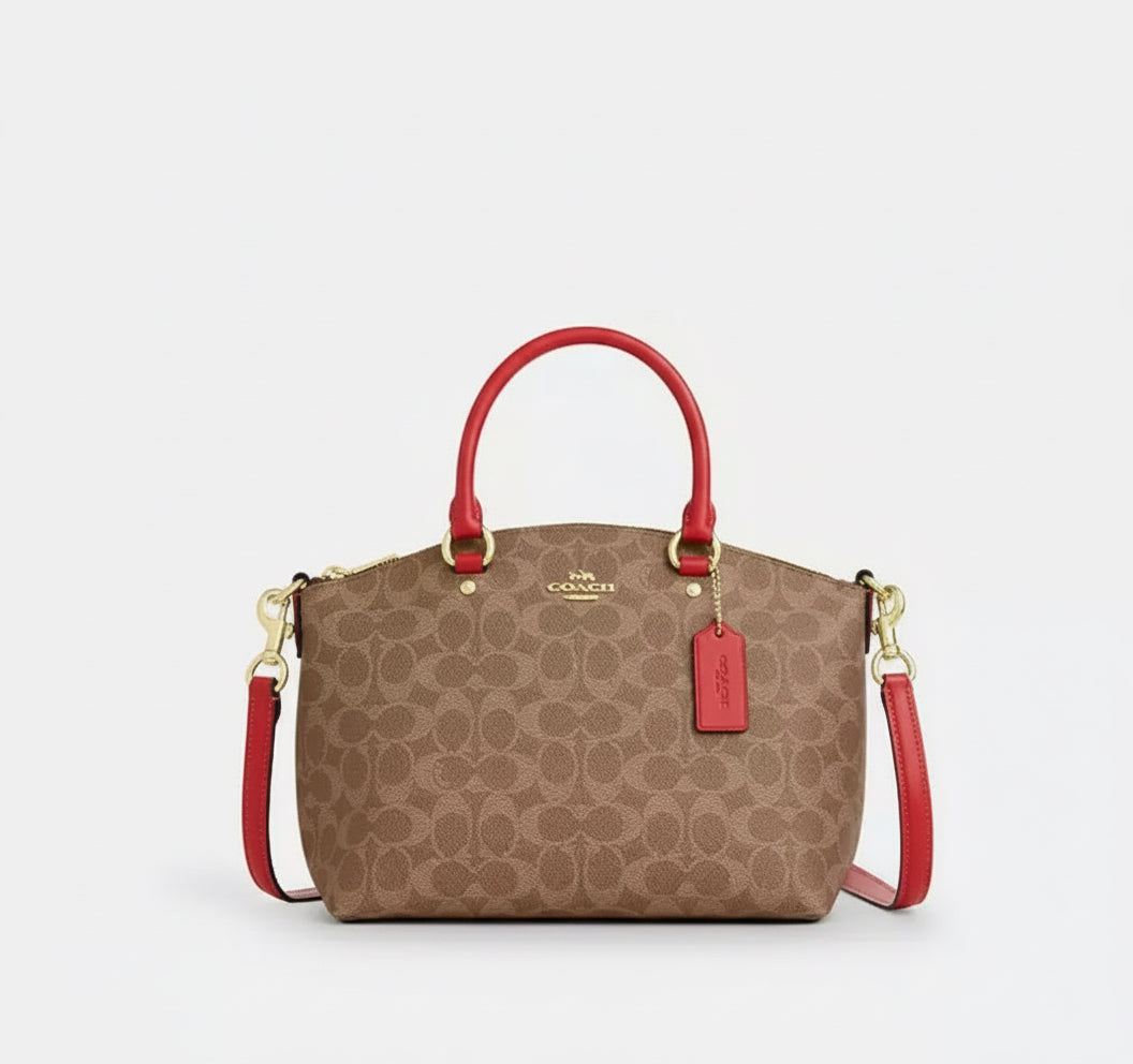 NWT Coach Sadie Satchel Bag In Signature Canvas & Leather – Ourbello