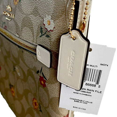 COACH Rowan File Bag In Signature Canvas and Leather With Nostalgic Di ...